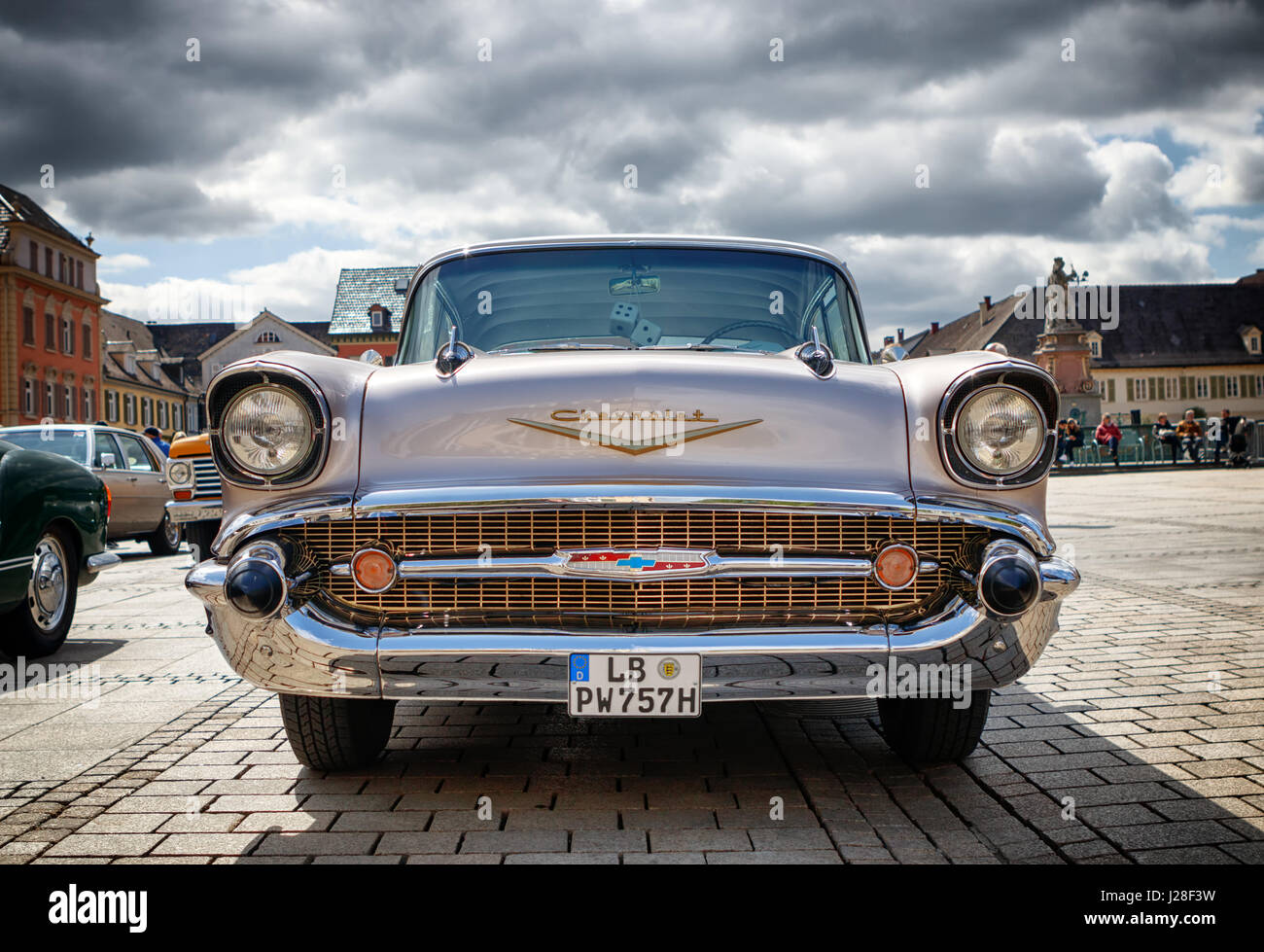 LUDWIGSBURG, GERMANY - APRIL 23, 2017: Chevrolet Bel Air oldtimer car ...