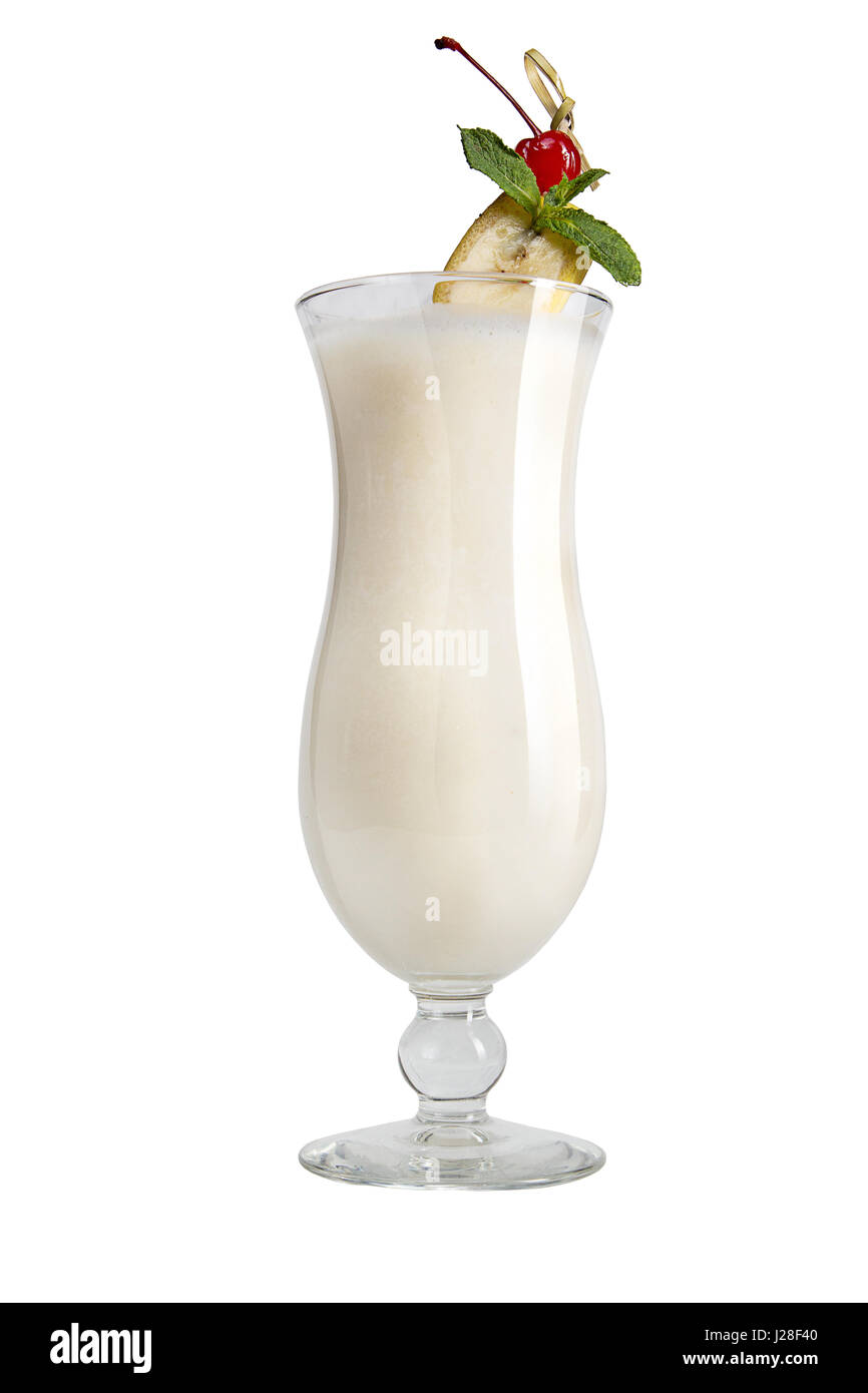 Refreshing delicious smoothies - decorated with a cocktail cherry on a ...
