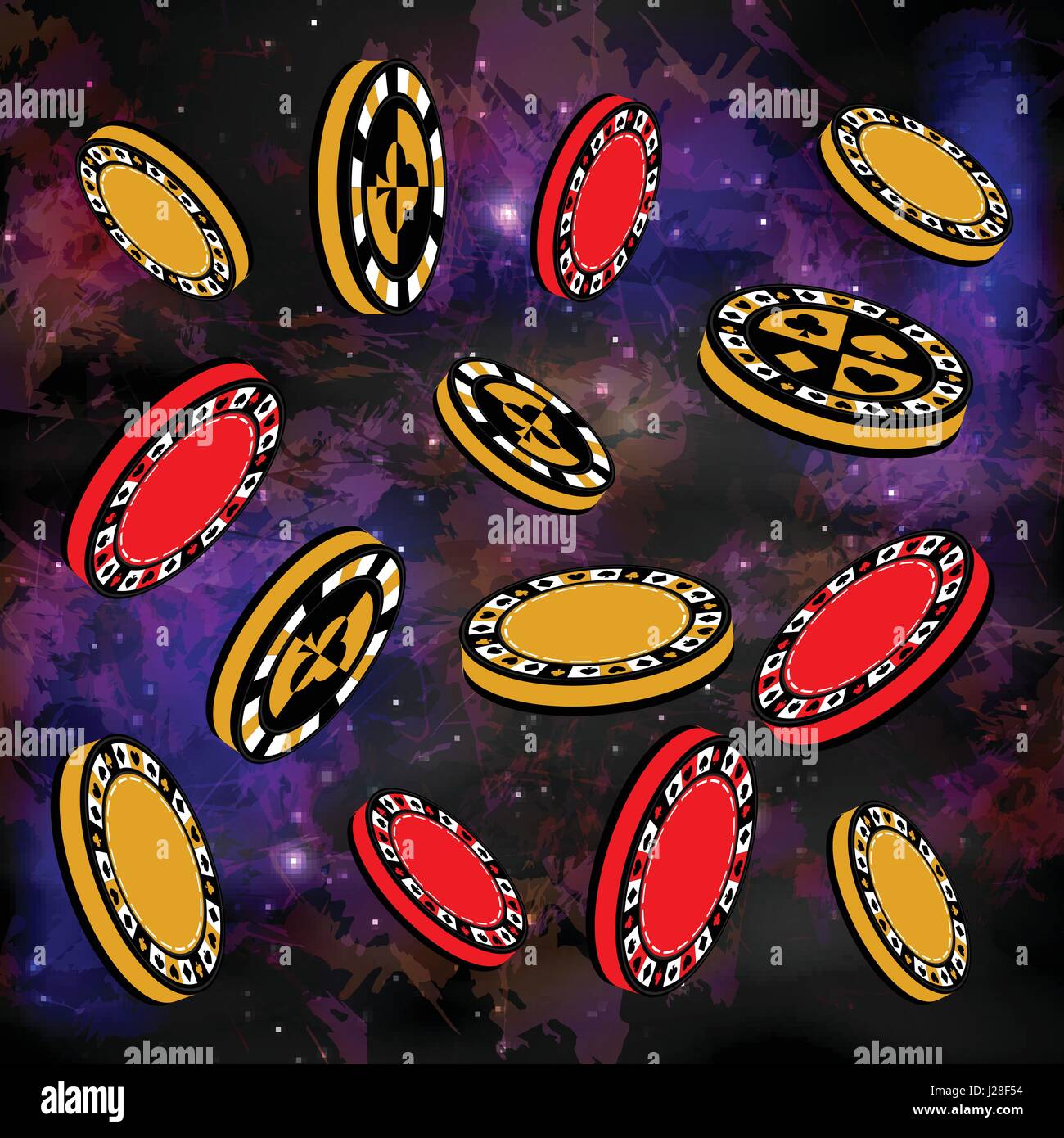 Poker chips. Icon for your design. Assorted chips fly down against a ...
