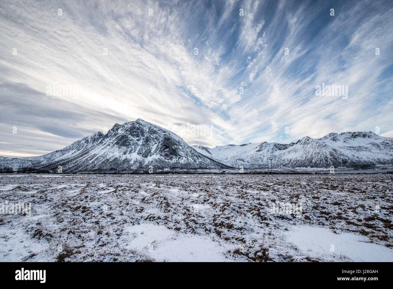 Norway, Troms, Torsken, An early afternoon at Ballesvika Stock Photo ...