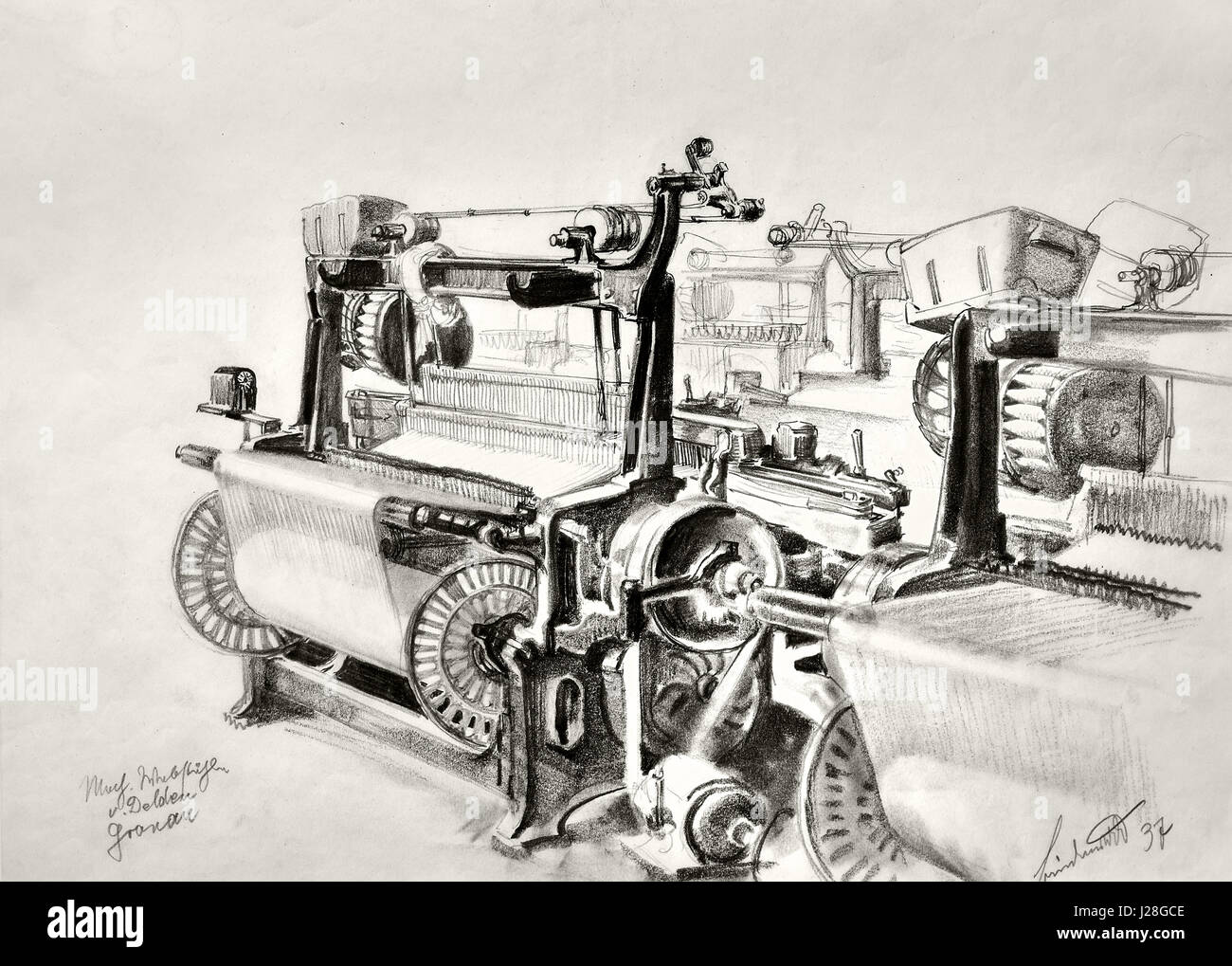 Mechanical weaving loom hi-res stock photography and images - Alamy