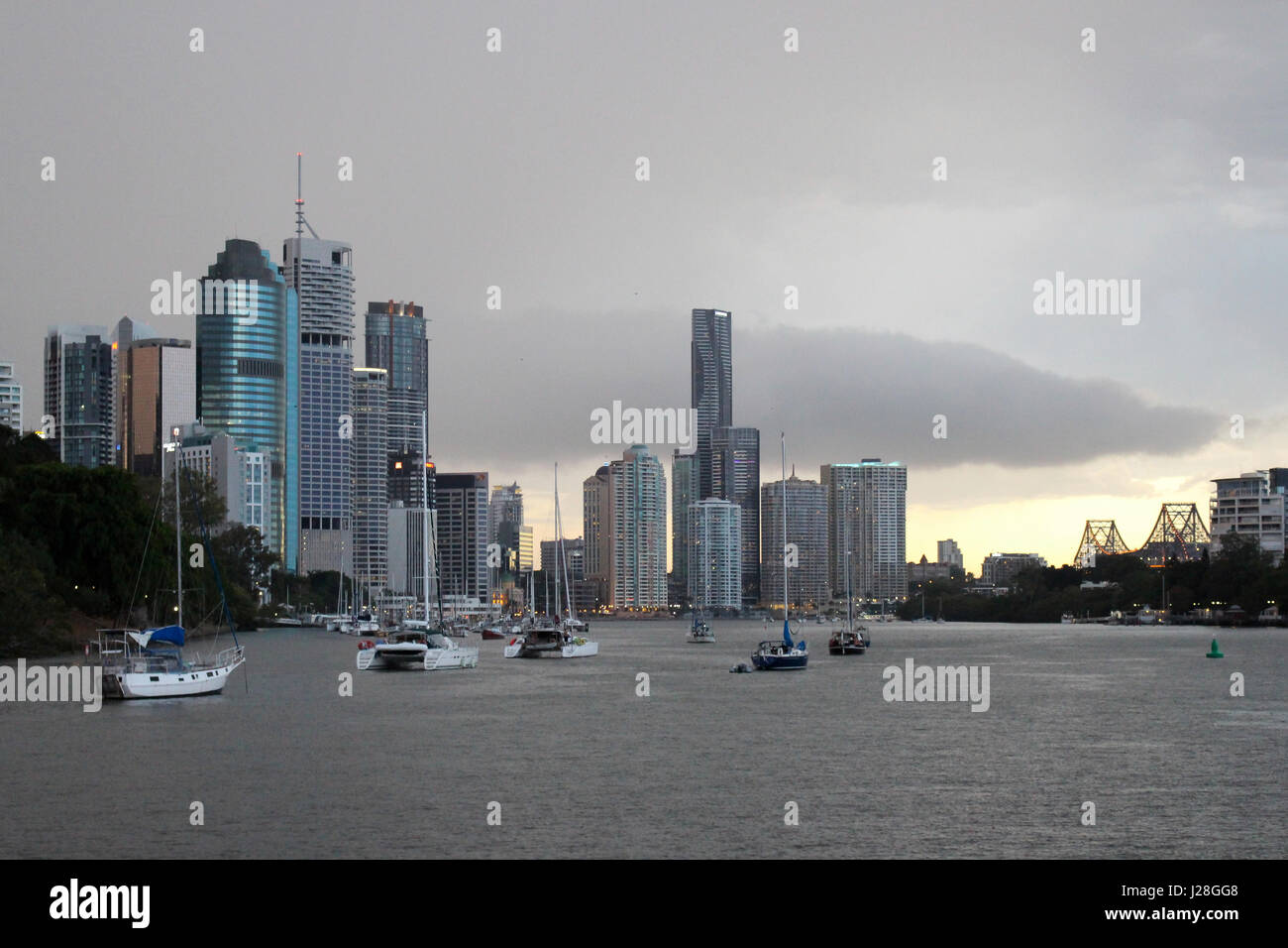 Australia, Brisbane, in the harbor in heavy rain Stock Photo - Alamy
