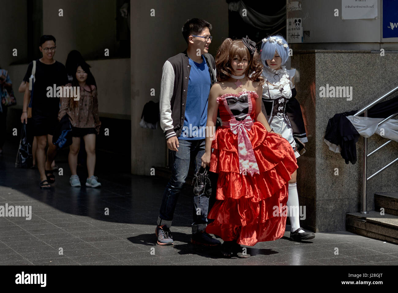 Cosplay girl arriving at the Comic Con event, Bangkok, Thailand, 2017 ...