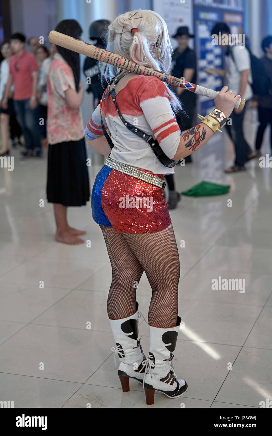 Cosplay woman Comic Con girl dressed as an American baseball player ...