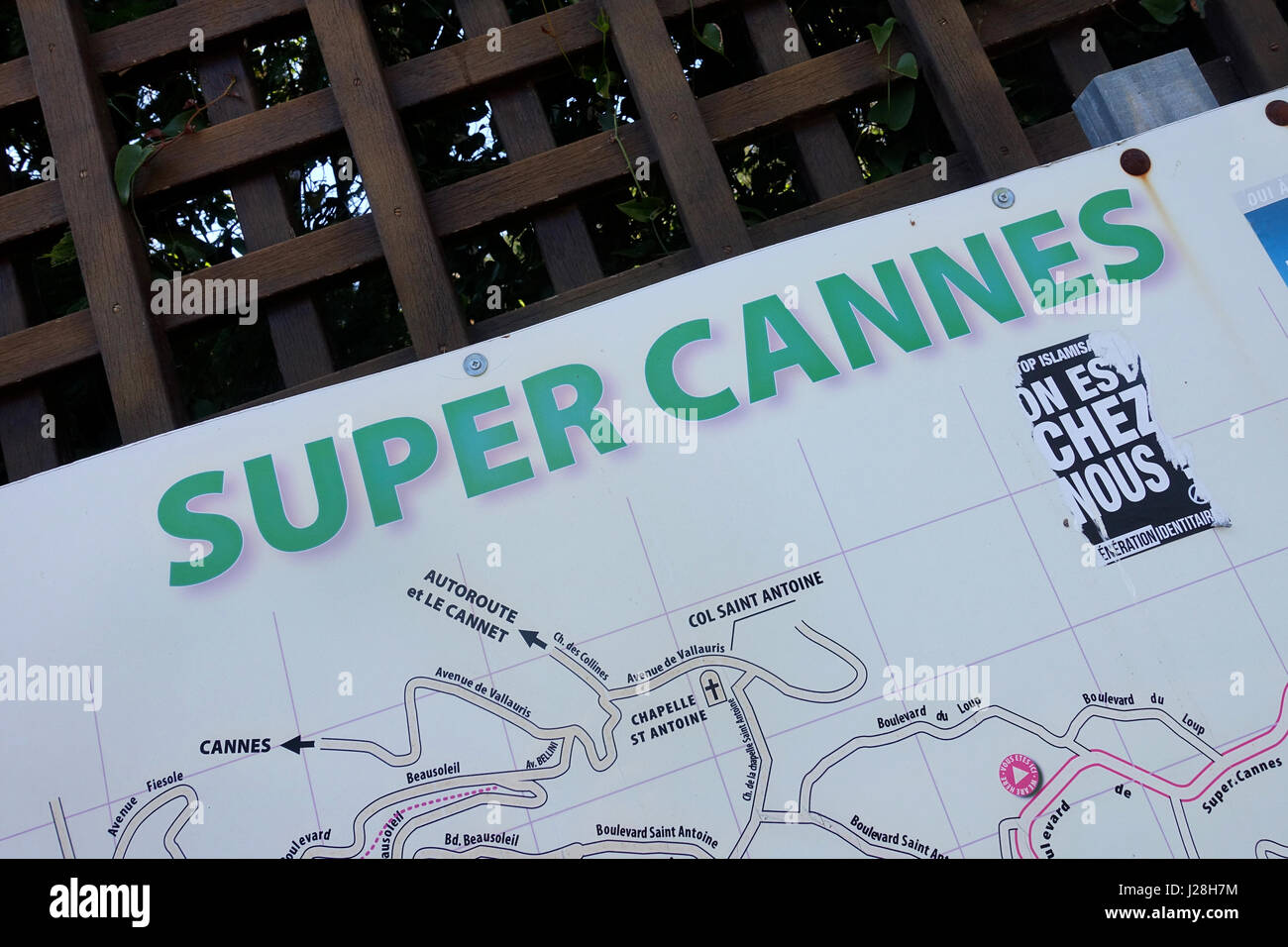 Super Cannes signage in the exclusive area of Cannes France Stock Photo ...