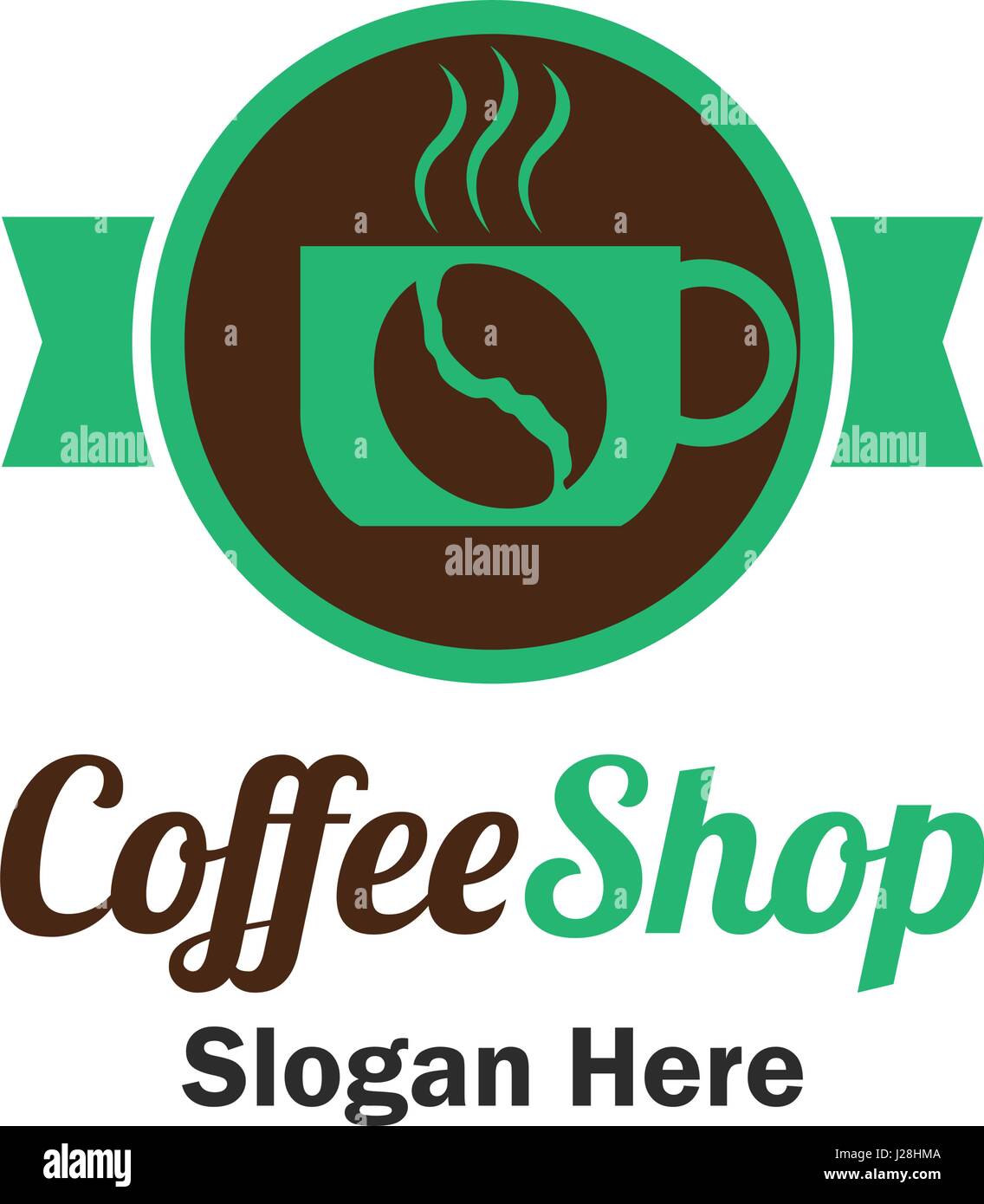 coffee shop logo, label, badge with text space for your slogan ...