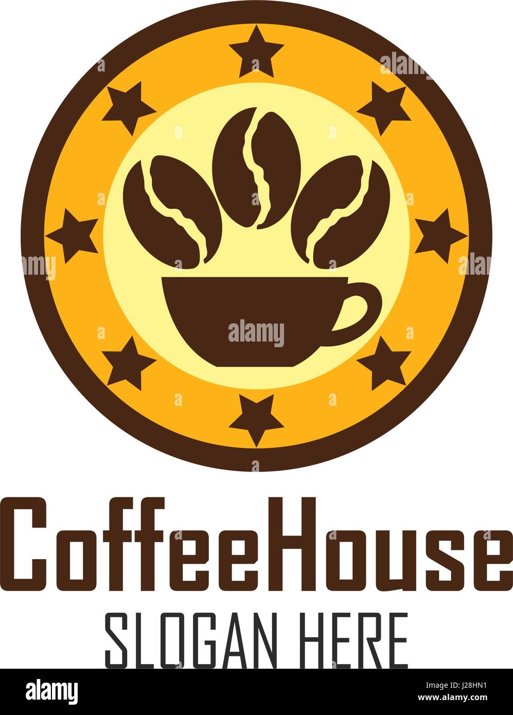 coffee shop logo, label, badge with text space for your slogan ...