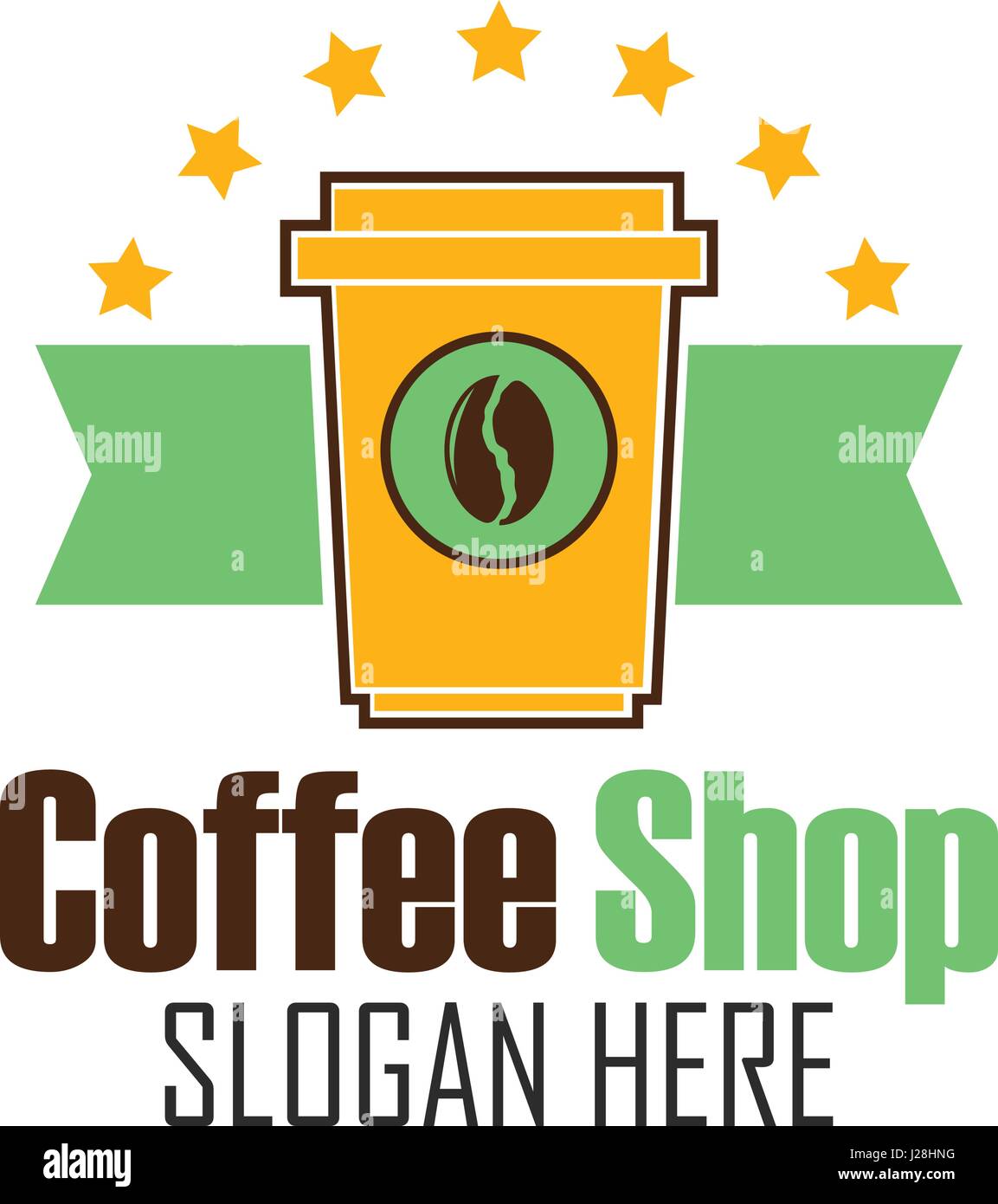 coffee shop logo, label, badge with text space for your slogan ...
