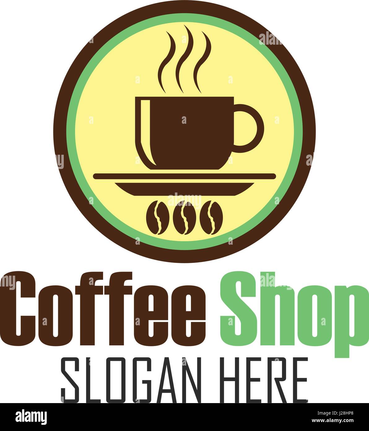 coffee shop logo, label, badge with text space for your slogan ...