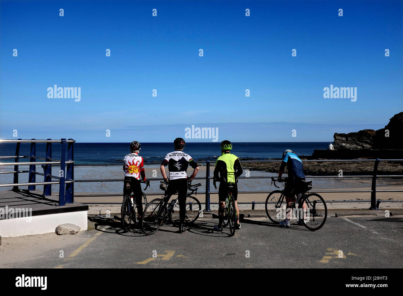 Portreath cornwall bike hi-res stock photography and images - Alamy