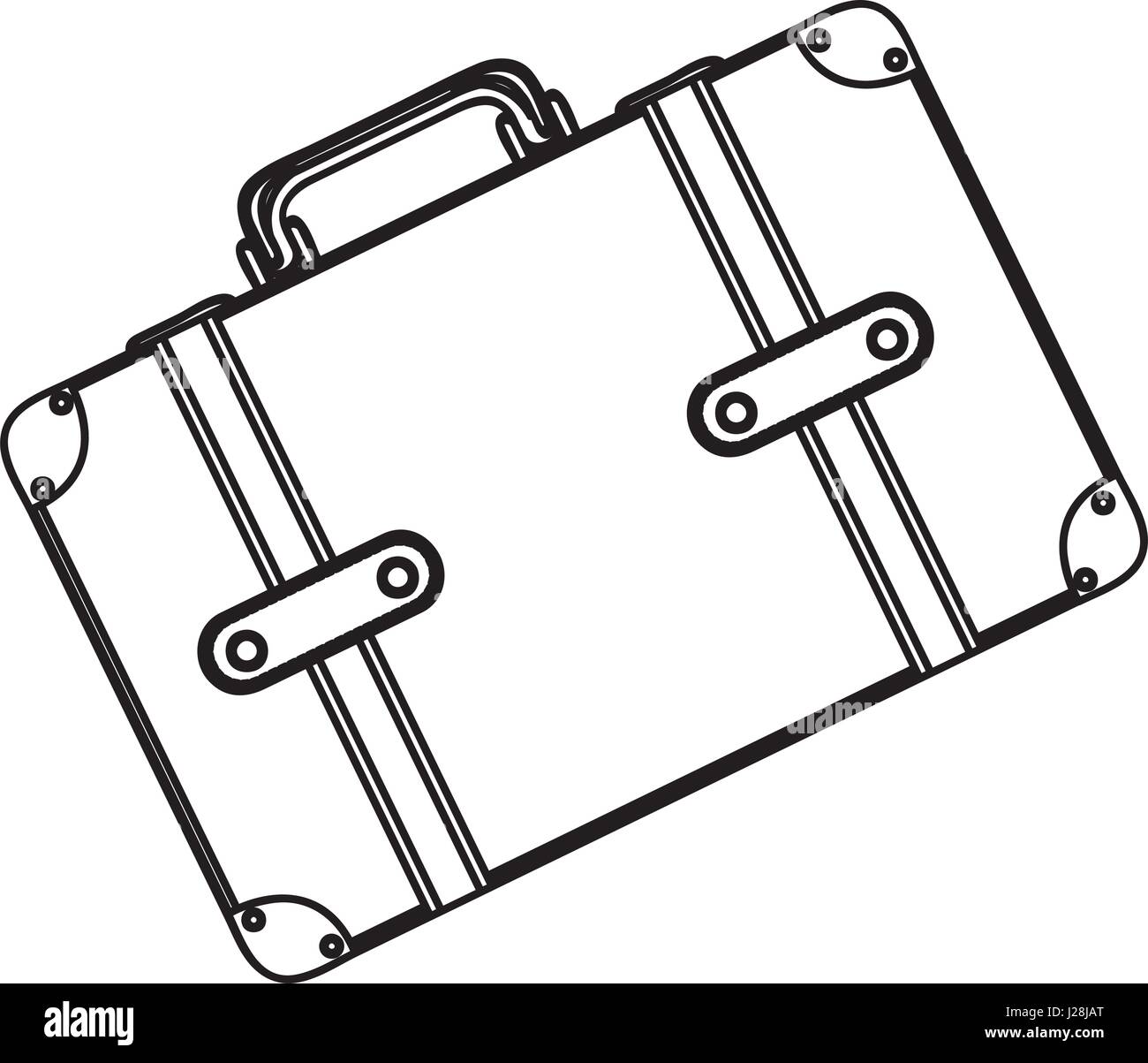 monochrome silhouette with suitcase in diagonal position Stock Vector ...