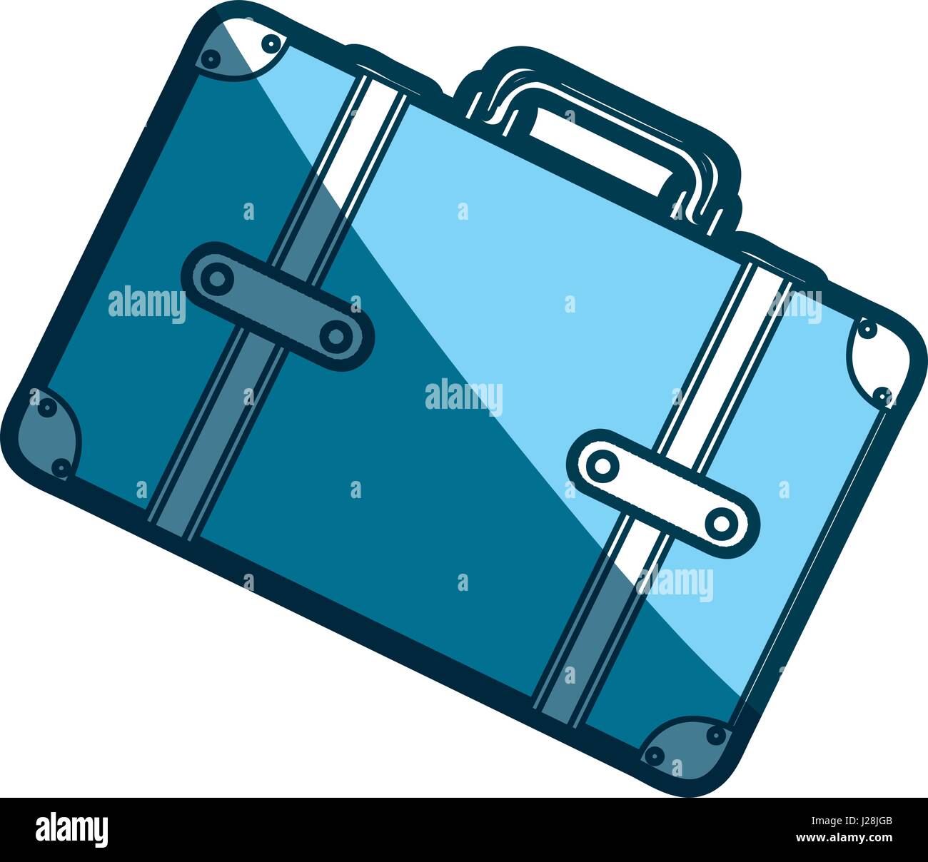 blue silhouette with suitcase in diagonal position Stock Vector Image ...