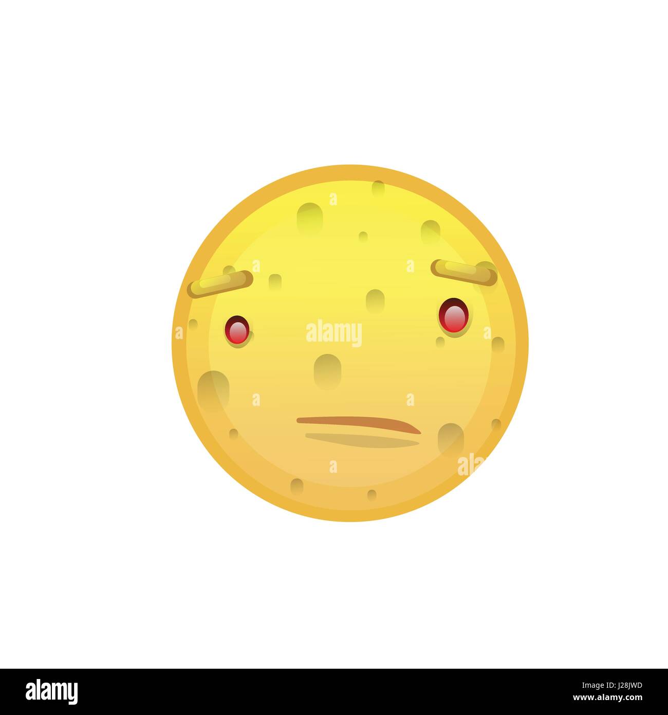 Yellow Smiling Face Disappointed Negative People Emotion Icon Stock ...