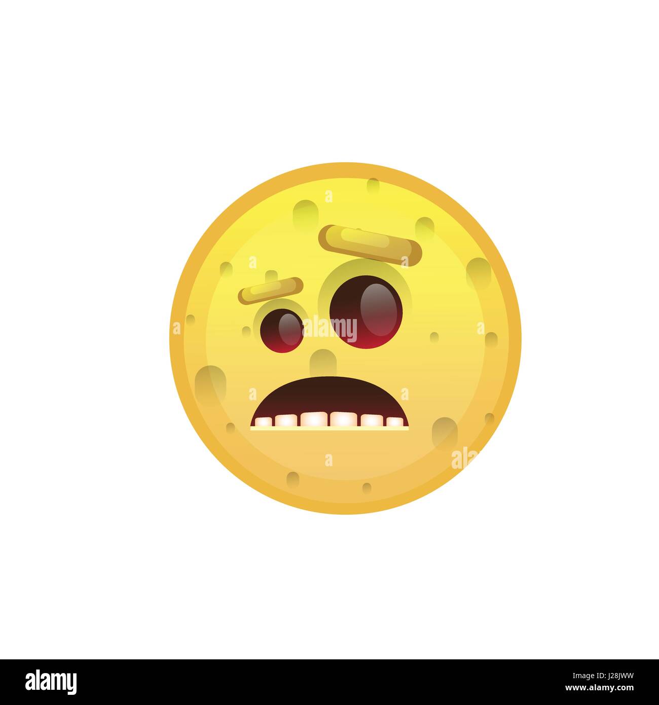 Yellow Smiling Face Disappointed Negative People Emotion Icon Stock ...