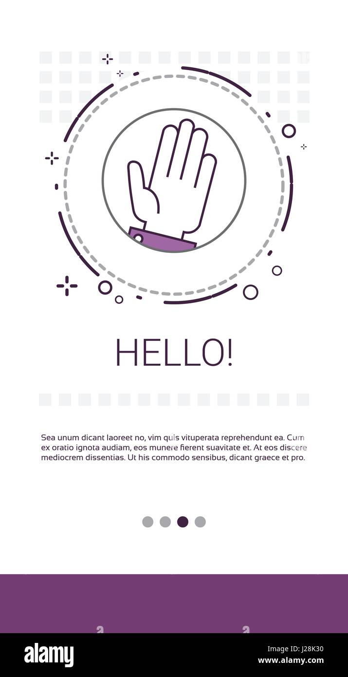 Hello Hand Gesture Greeting Banner Stock Vector Image & Art - Alamy