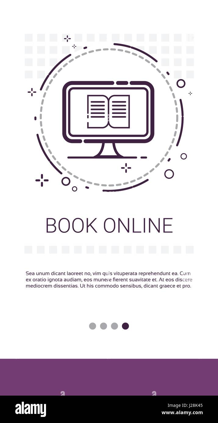 Reading Book Online Internet Library Banner Stock Vector Image & Art ...