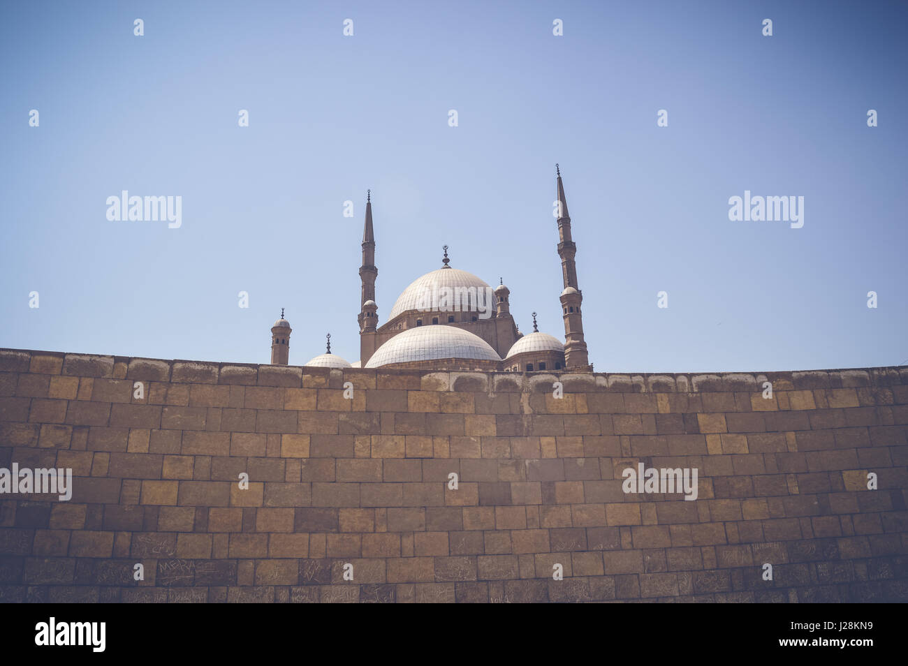 muhammad ali mosque behind wall at cairo, egypt Stock Photo - Alamy
