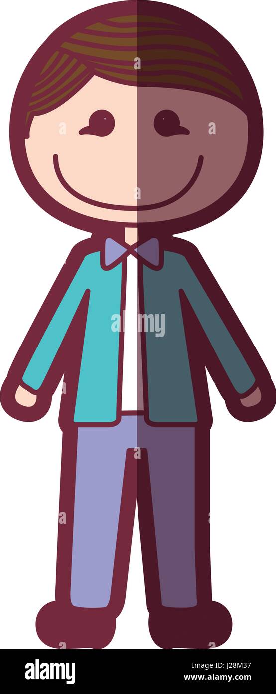 color silhouette shading cartoon young with formal suit Stock Vector ...