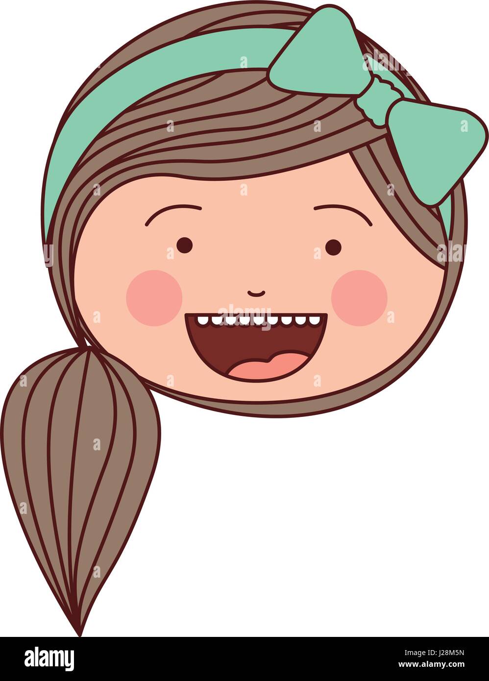 color silhouette smile expression cartoon front face woman with side ...