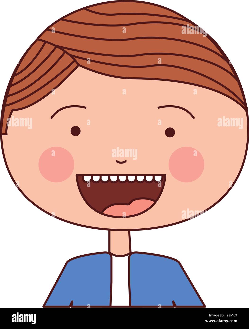 color silhouette smile expression cartoon half body male with formal ...