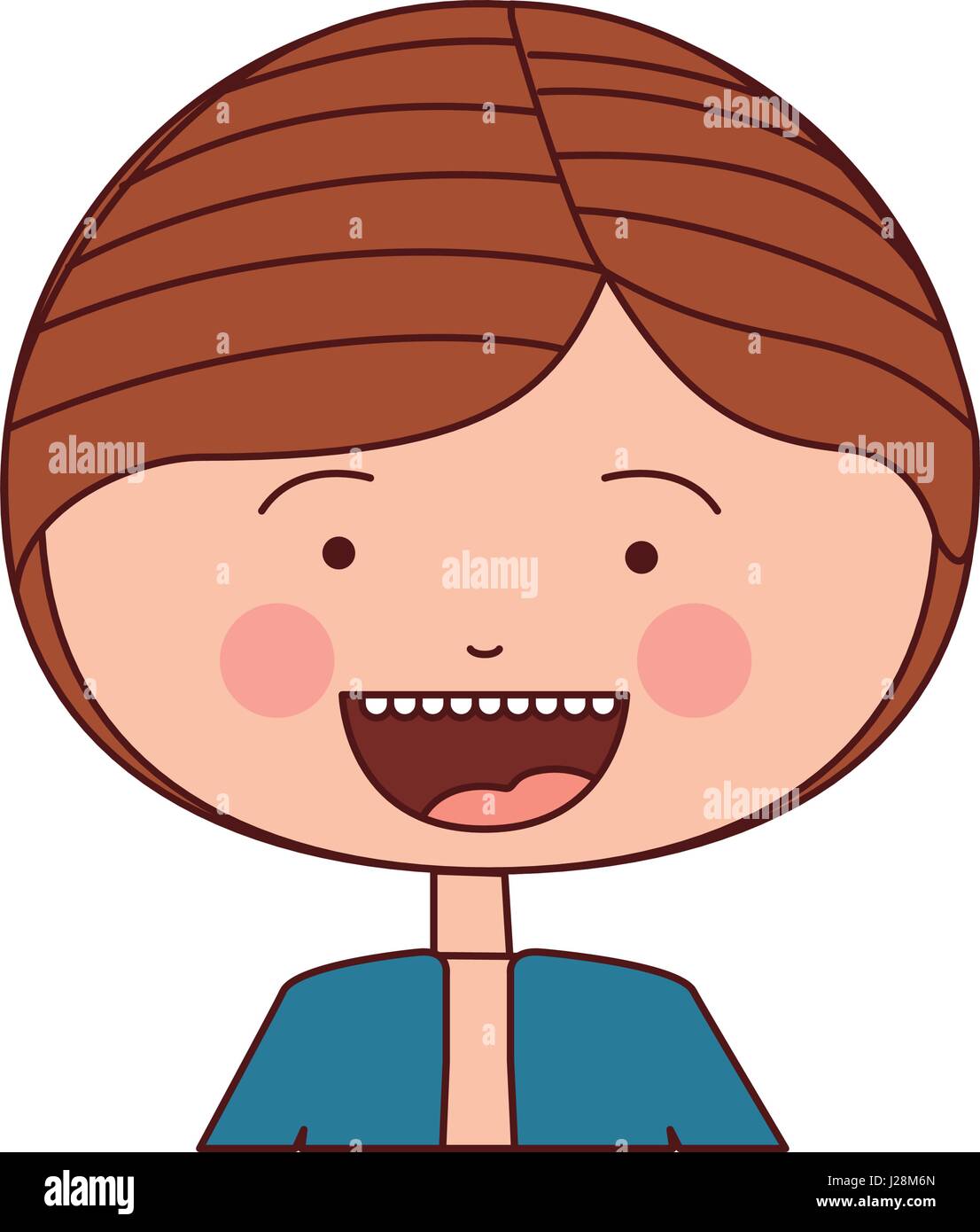 color silhouette smile expression cartoon half body guy with jacket ...