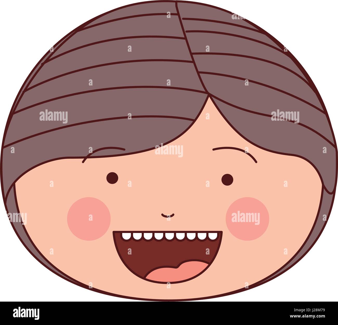 Boy with brown hair and brown eyes smiling Stock Vector Images - Alamy