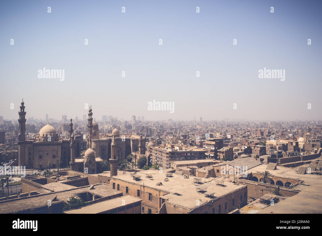 skyline of old buildings with view of mosque at cairo , egypt Stock ...