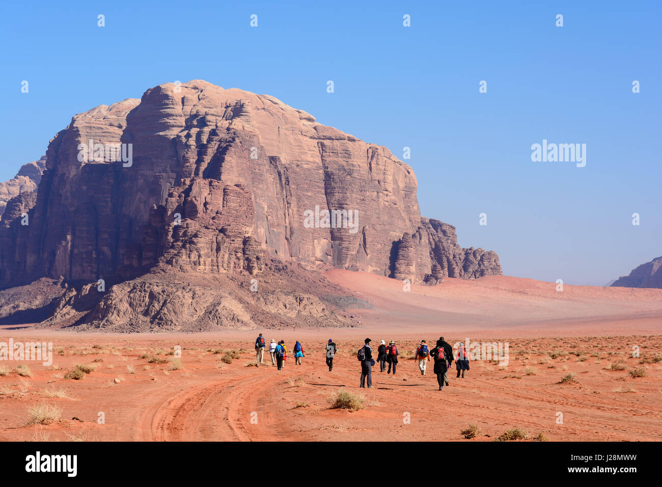 Jordan, Aqaba Gouvernement, Wadi Rum, a desert high plateau in South ...