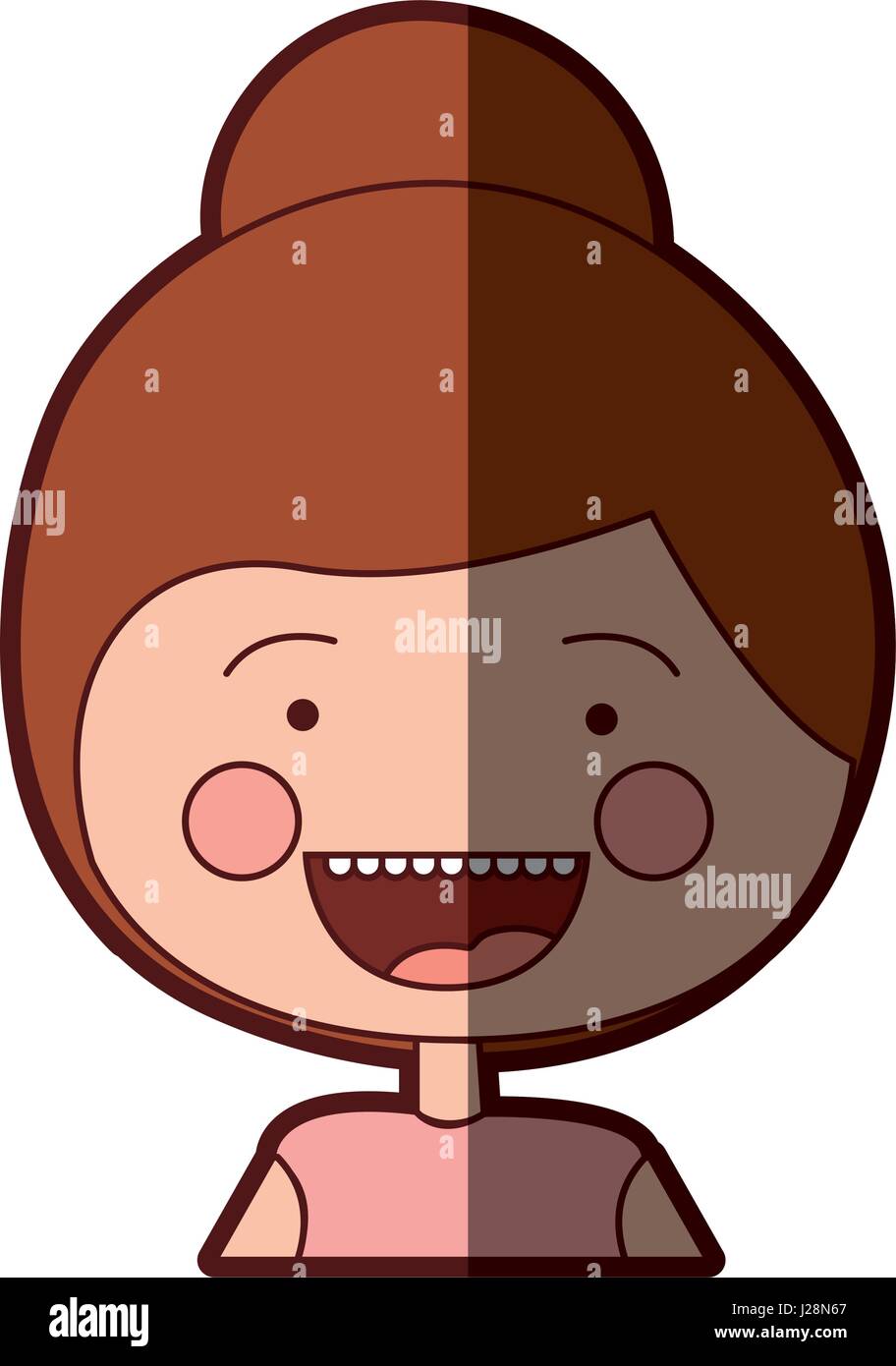 Silhouette front view girl collected Stock Vector Images - Alamy