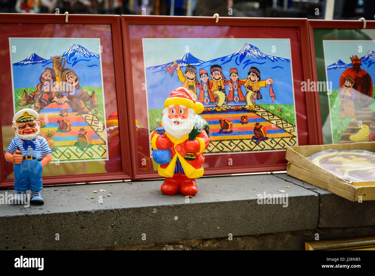 Armenia, Yerevan, Kentron, Santa Claus in front of the silly Ararat ...
