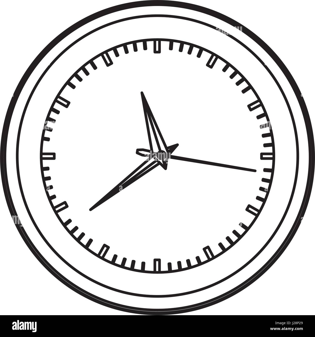 monochrome contour with wall clock Stock Vector Image & Art - Alamy