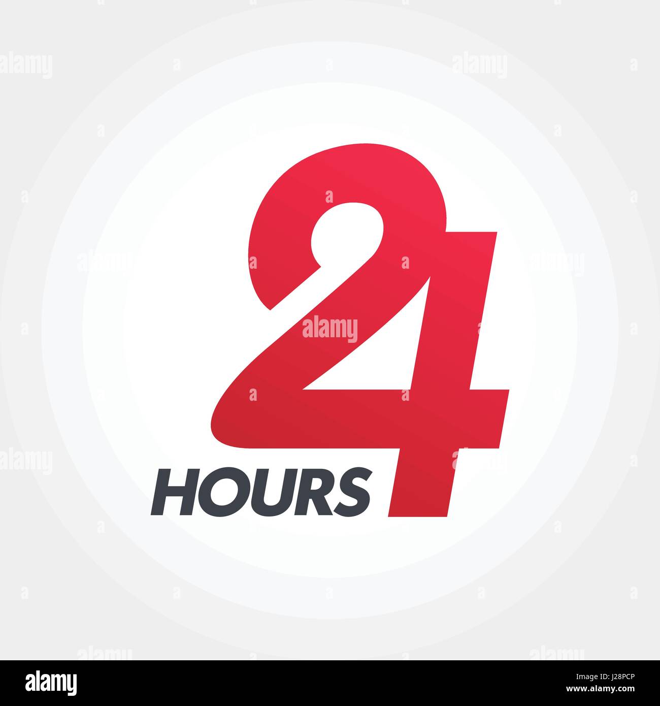 Red Number 24 on white background design illustration Stock Vector ...