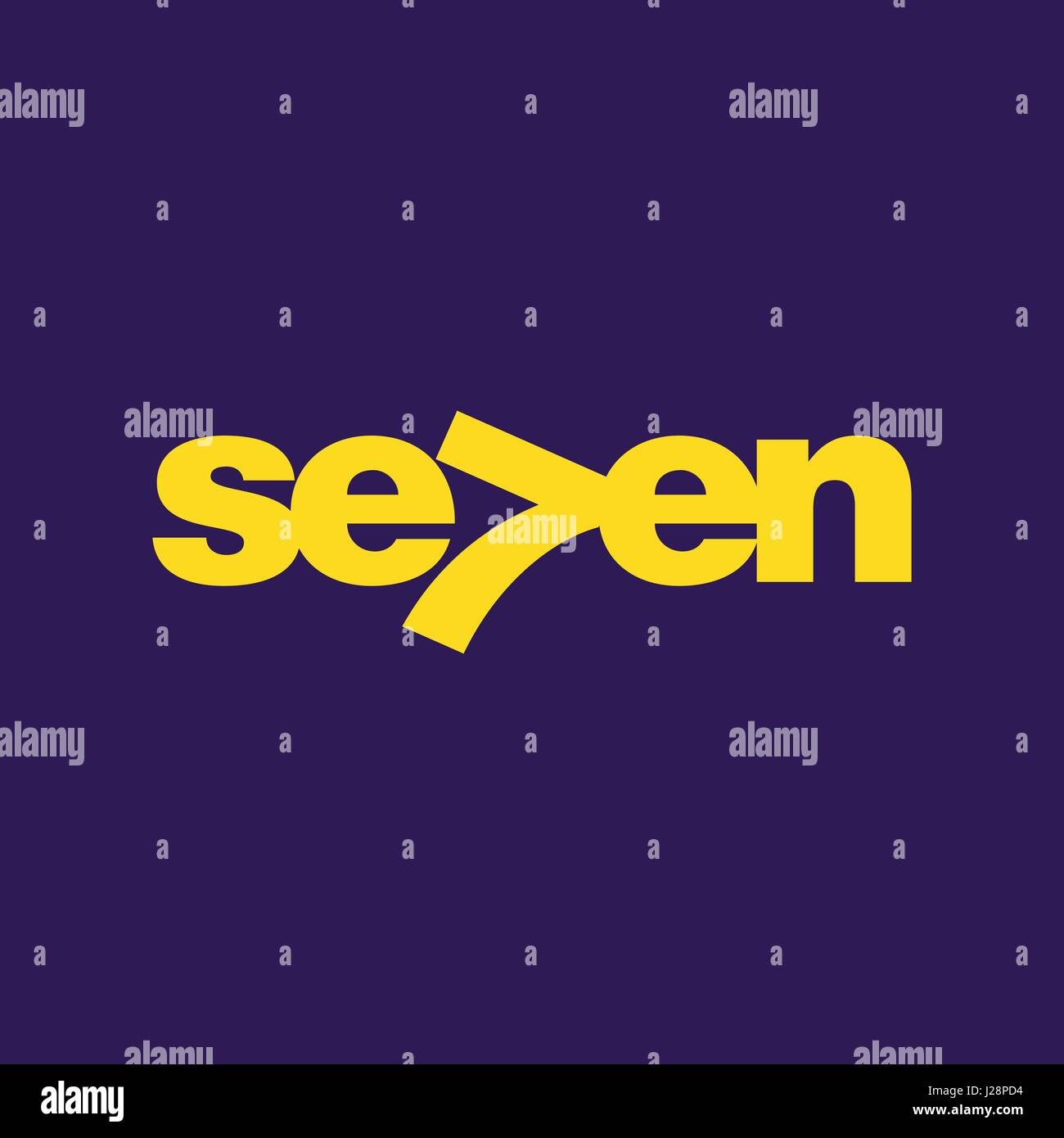 Seven Symbol design, creative typography illustration Stock Vector ...