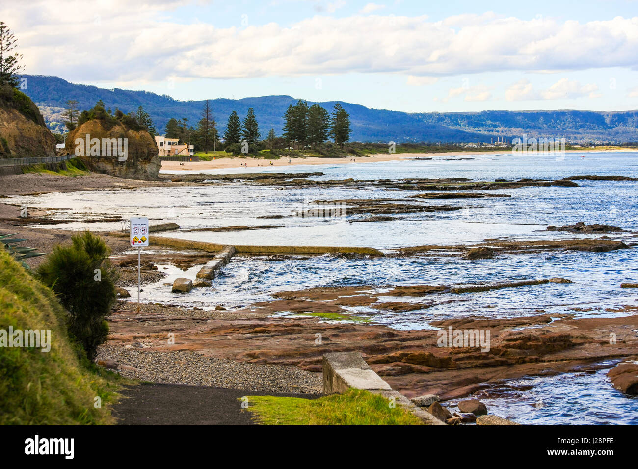 Shallow Tidal Rock Pools, Wollongong, Australia, require caution ...