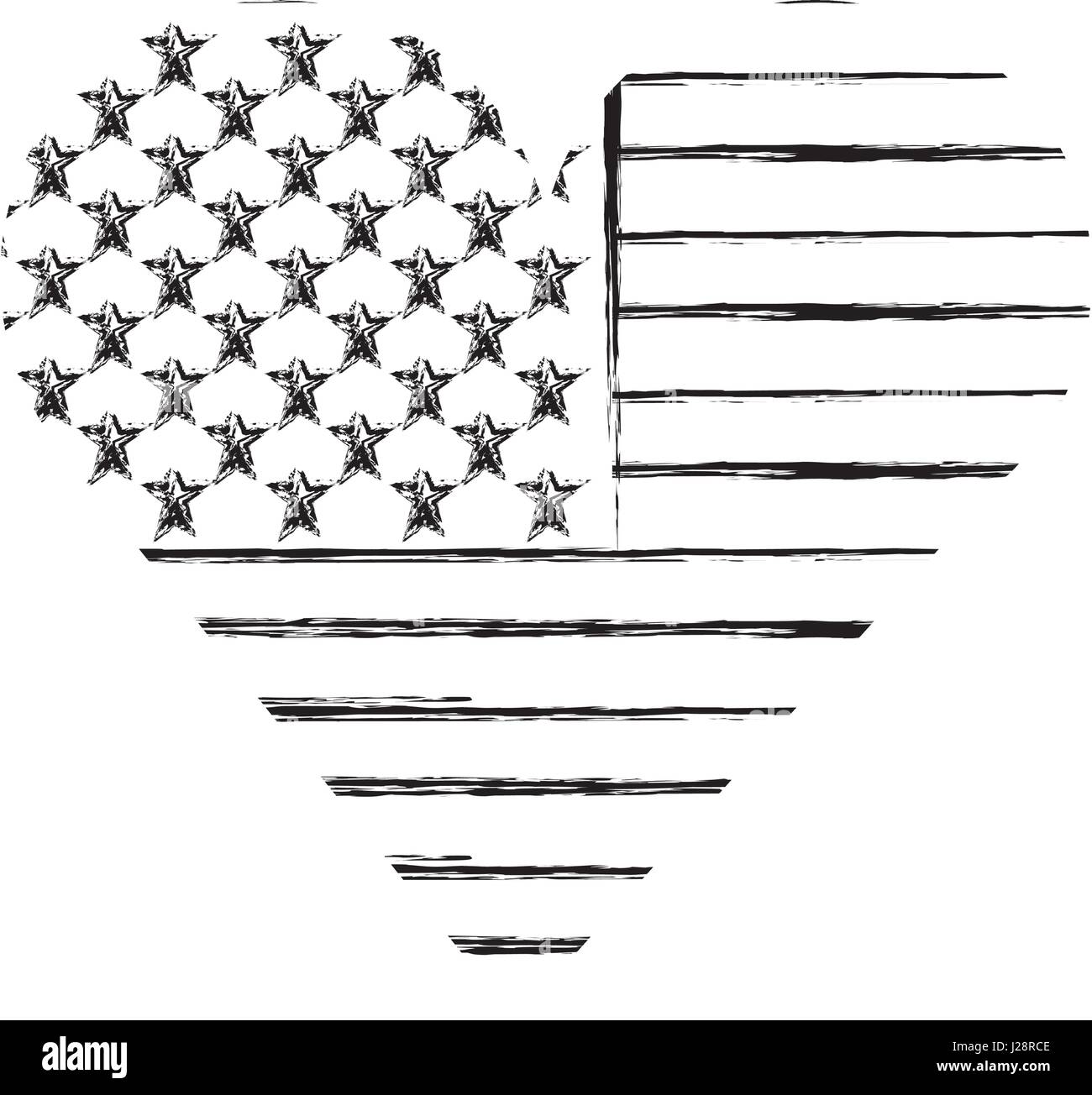 Flag heart decoration Black and White Stock Photos & Images - Alamy