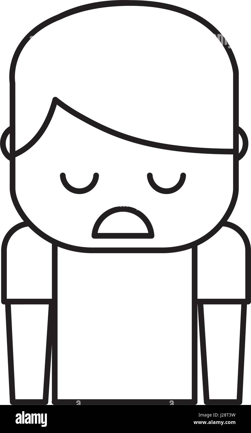 Stressed young adult man Stock Vector Images - Alamy