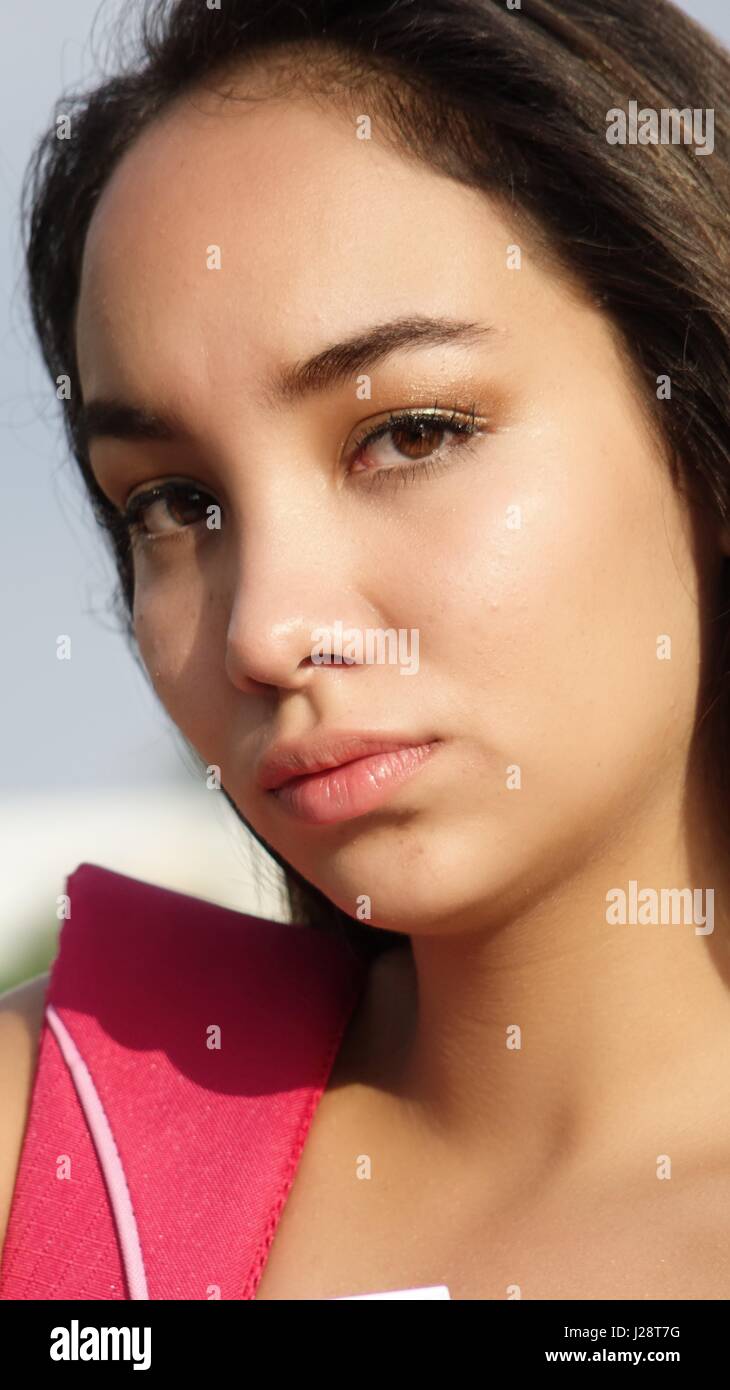 Unemotional Beautiful Female Stock Photo - Alamy