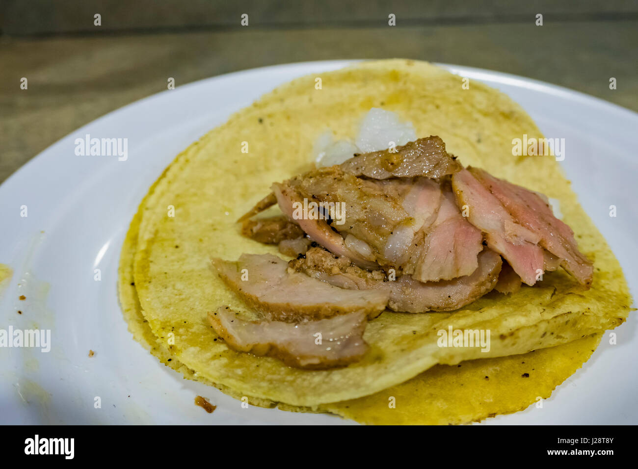 Delicious traditional Pork Teco, ate at Mexico City Stock Photo - Alamy