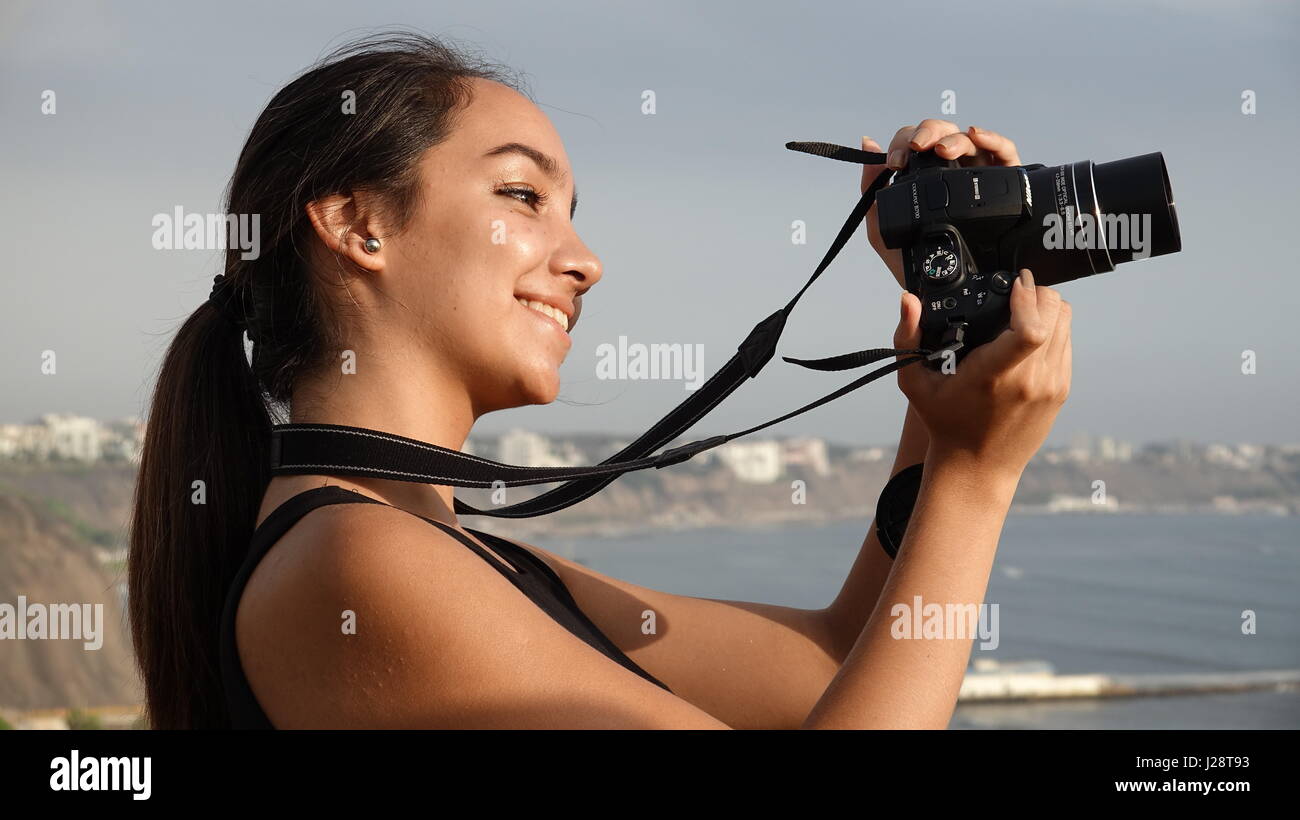 Pretty Female Photographer Stock Photo - Alamy