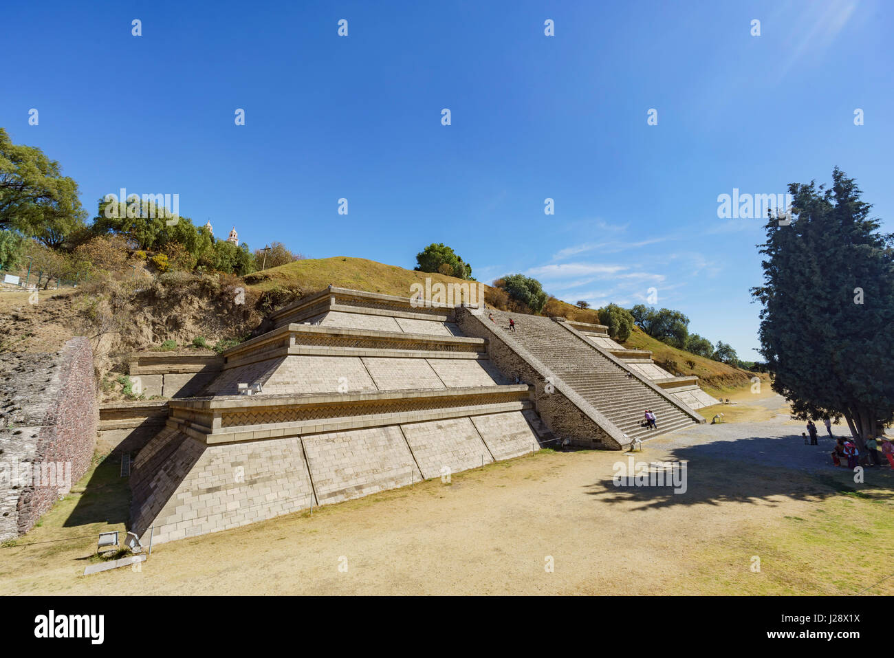 Afternoon view of the famous Pyramid of Cholula, Mexico Stock Photo - Alamy