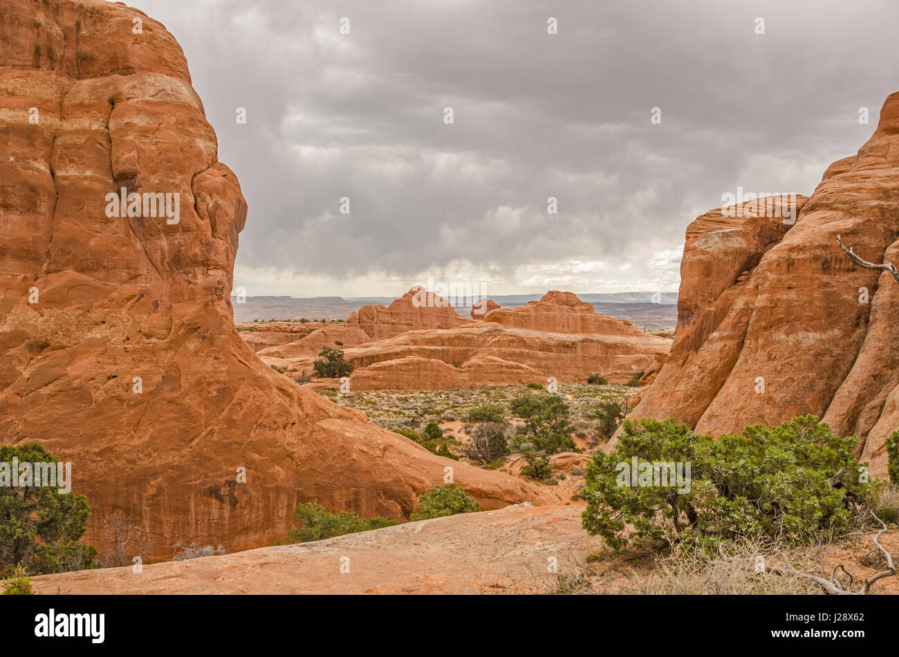 Rain is falling in the distance giving this desert landscape some hope ...