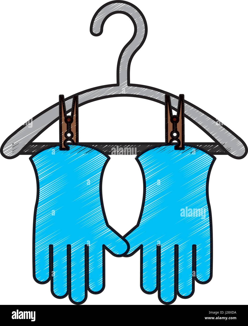 Drying hook with gloves laundry icon Stock Vector Image & Art - Alamy