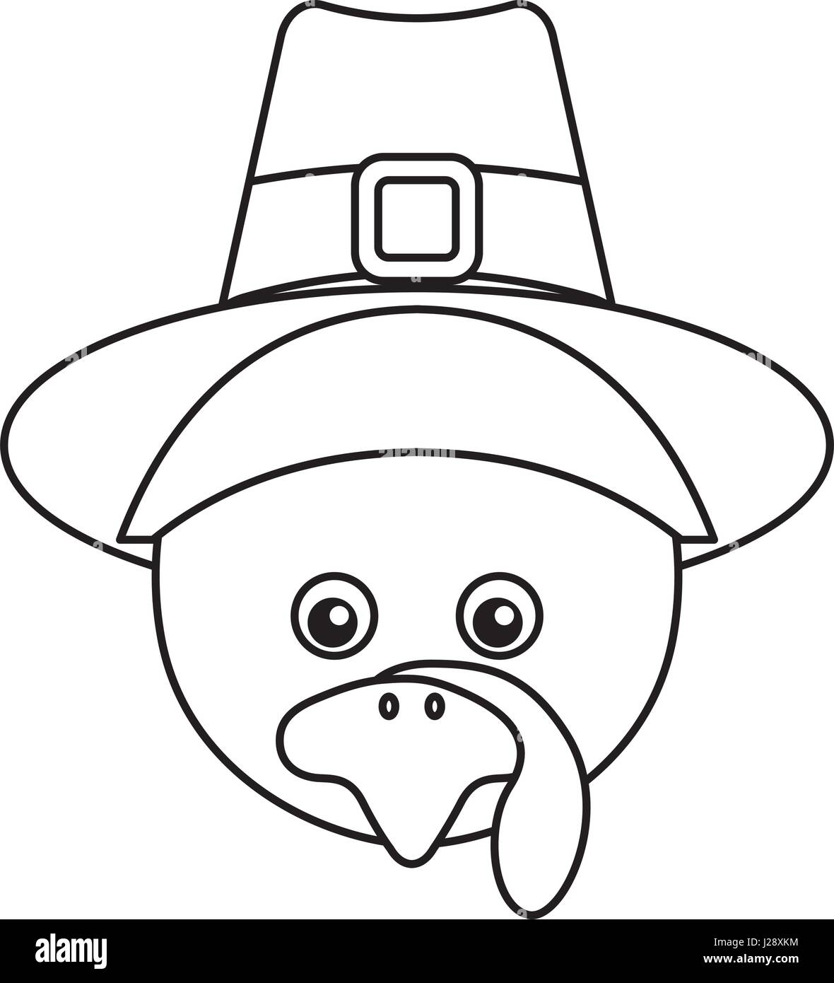 Happy thanksgiving design cartoon Black and White Stock Photos & Images ...