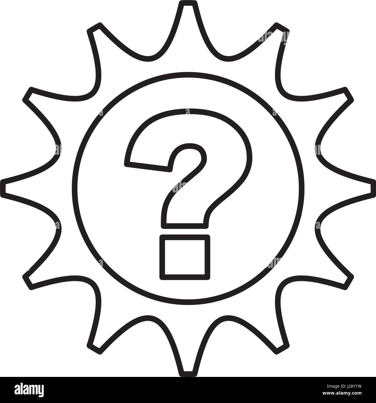 gear machine with question isolated icon Stock Vector Image & Art - Alamy