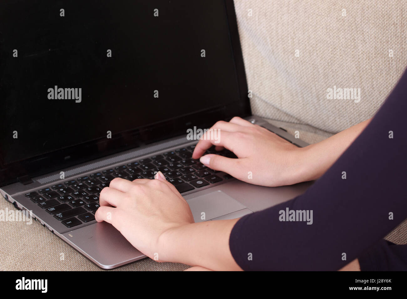 Laptop top view hi-res stock photography and images - Alamy