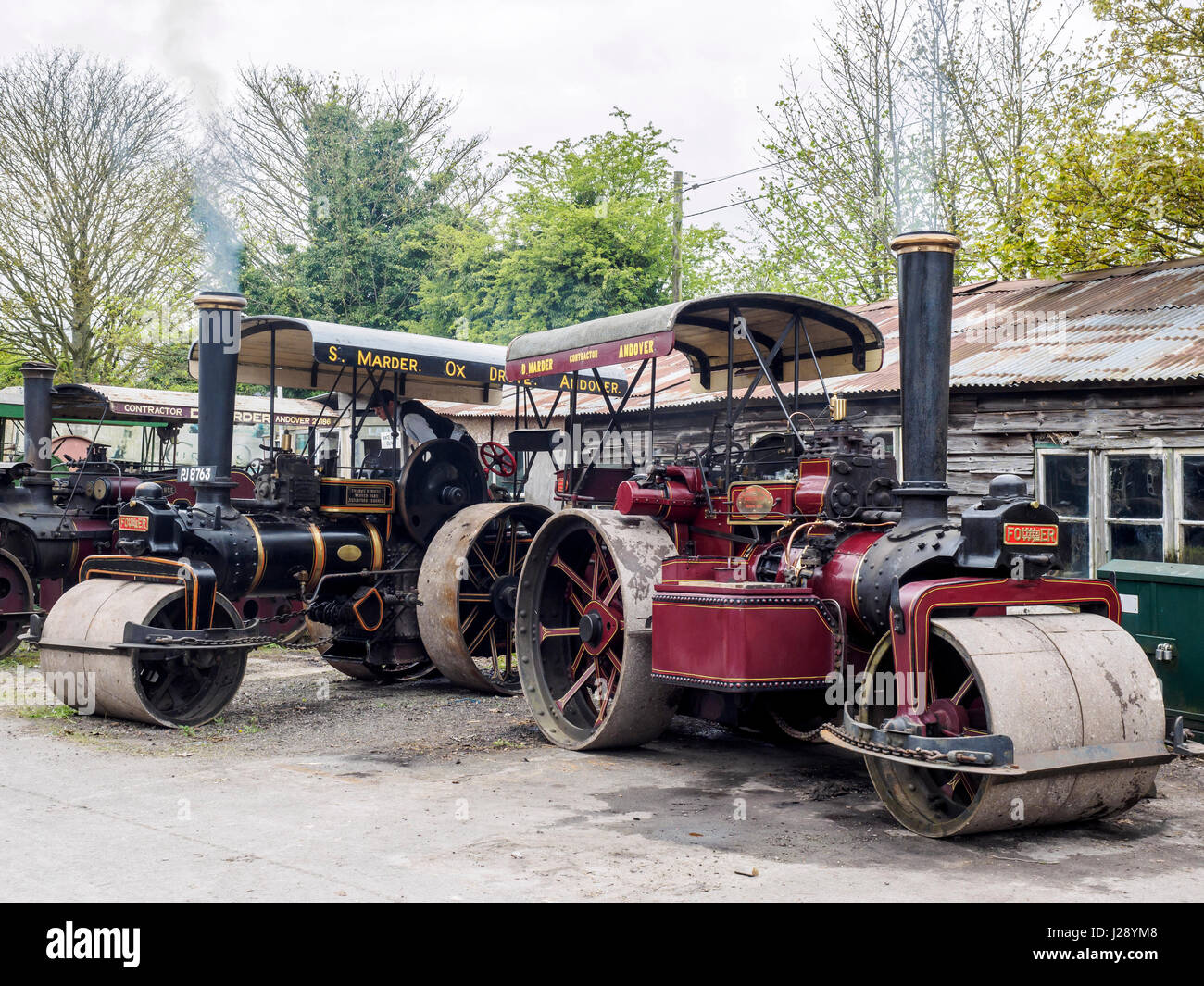 Steam rollers in steam at The Steam Yard, a private location in ...