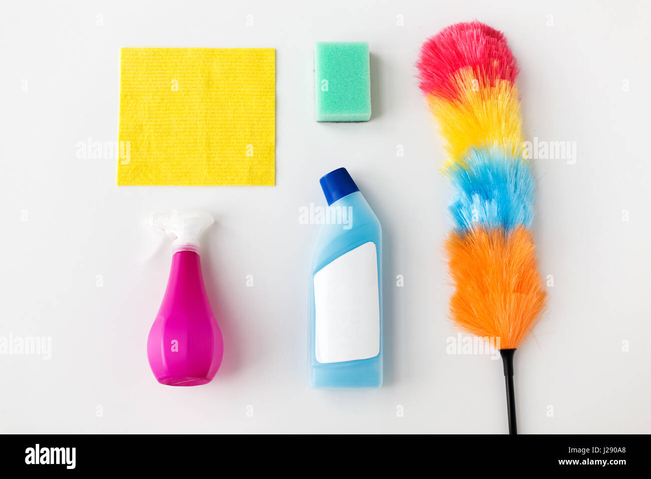 cleaning stuff on white background Stock Photo - Alamy