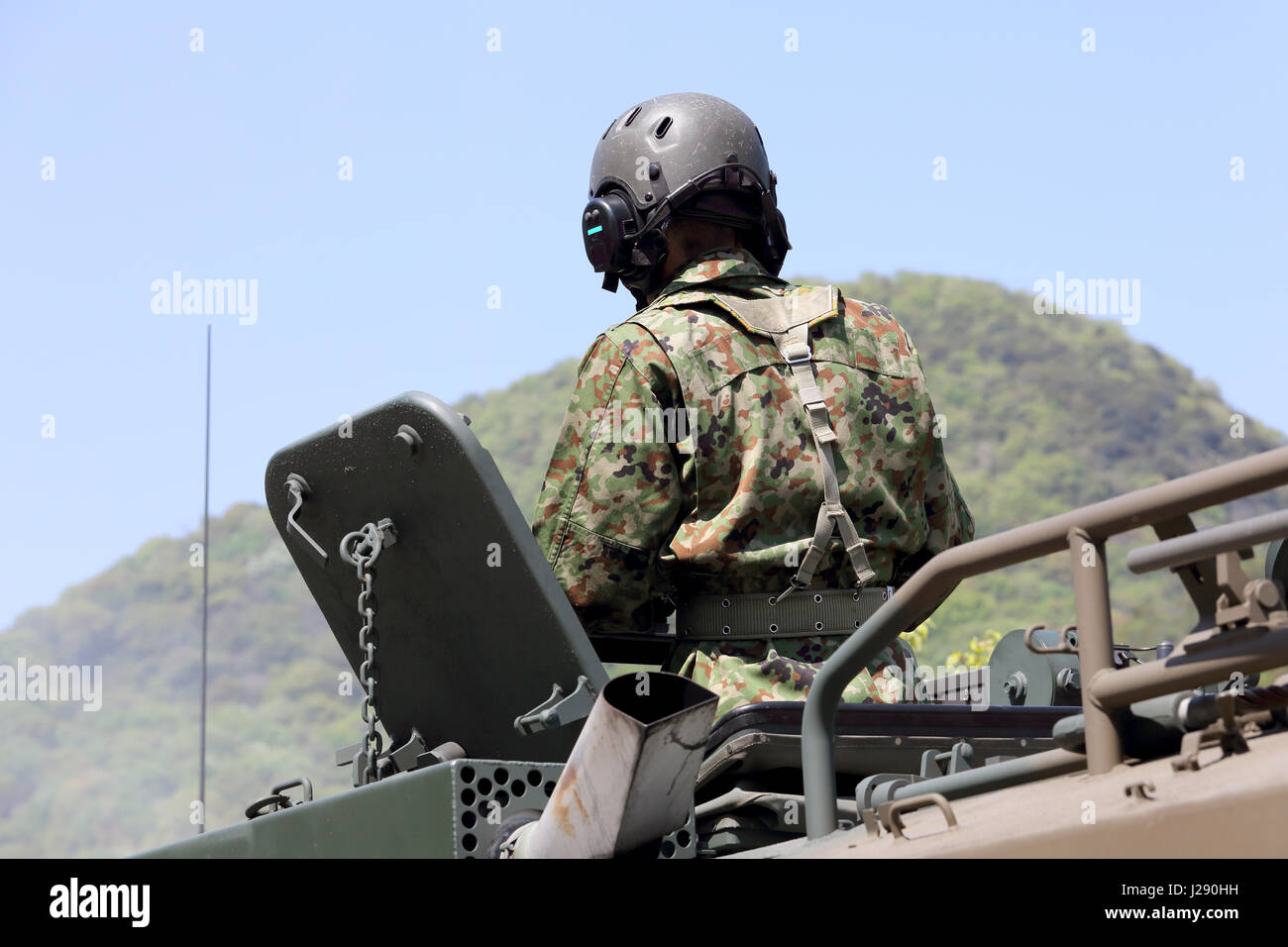 Japanese soldier with military tank Stock Photo - Alamy