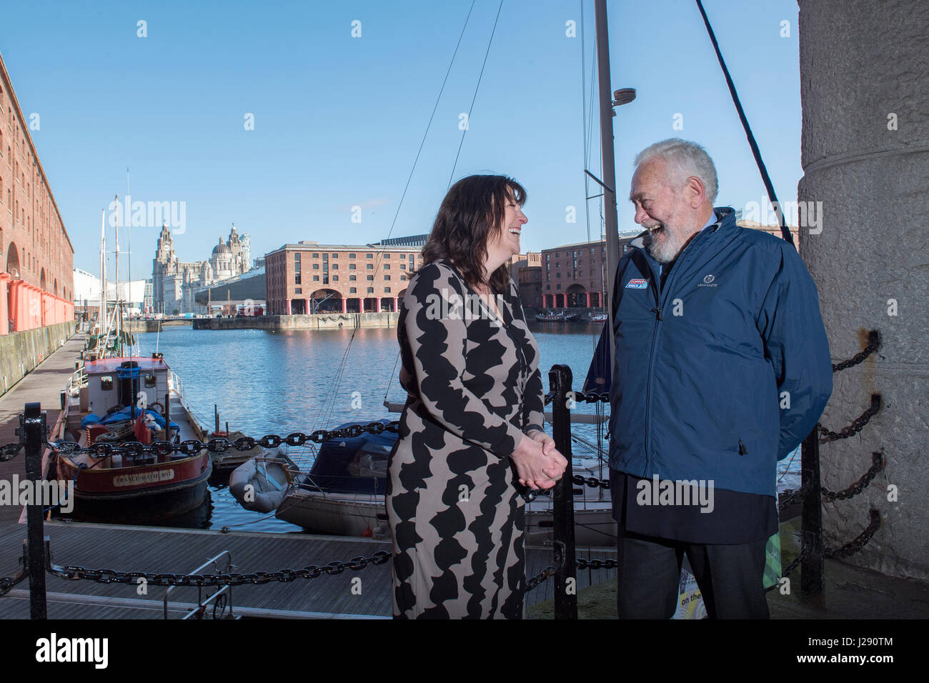 Sir Robin Knox-Johnston, founder of the Clipper Race, (right) and ...