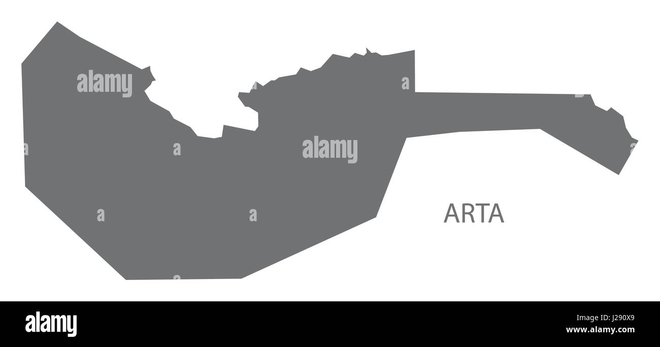Arta Djibouti Map grey illustration silhouette Stock Vector Image & Art ...